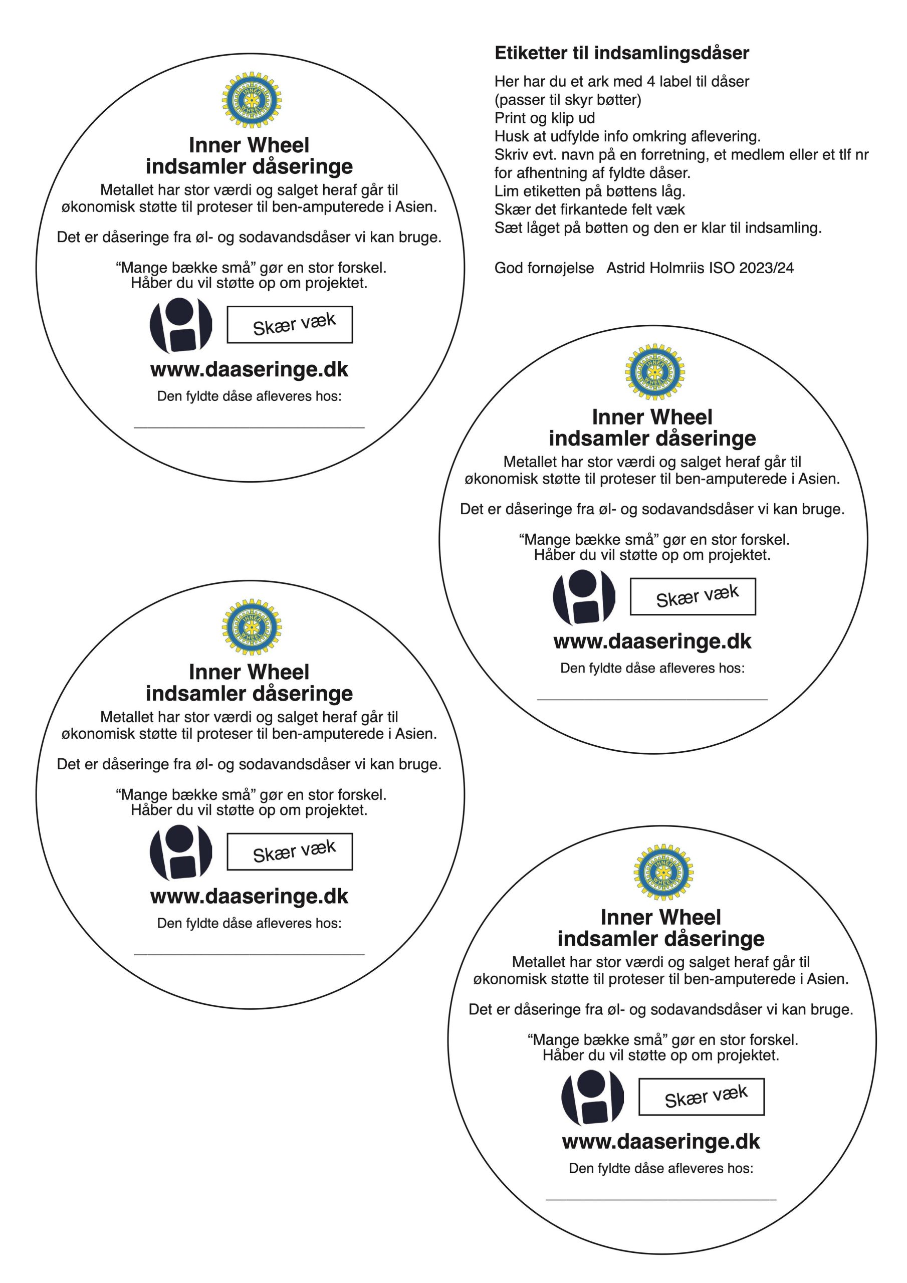 Dåseringe går til et godt formål – Inner Wheel Danmark